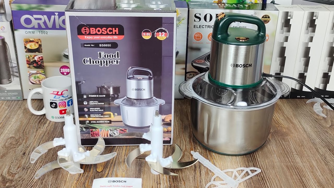Bosch meat and Vegetable Chopper 5L capacity, double blades, powerful ...