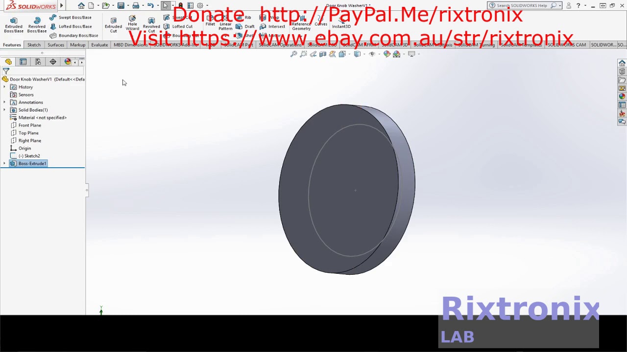 Designing Door Knob Washer Solidworks Ep2 - YouTube