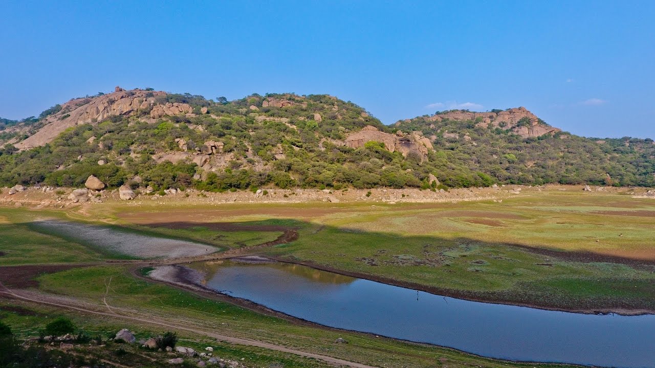 Aerial view of Panchapalli Dam Tamilnadu, India. DJI Phantom 4 Drone ...