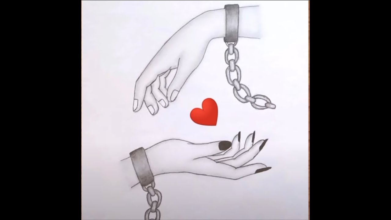 How to draw holding hand draw | love drawing | step by step | pencil ...