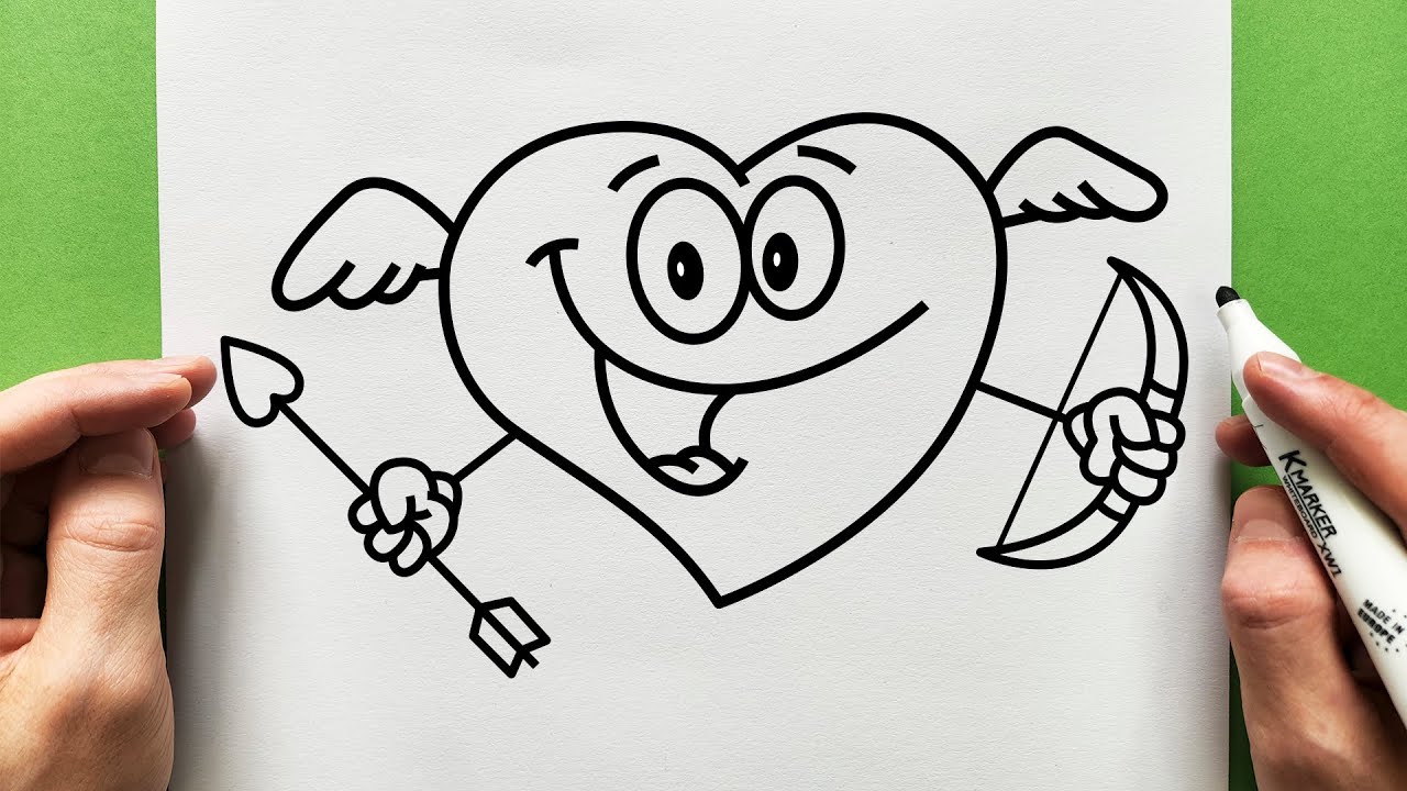 Cute Heart with Wings Drawing Step by Step How to Draw a Valentine ...