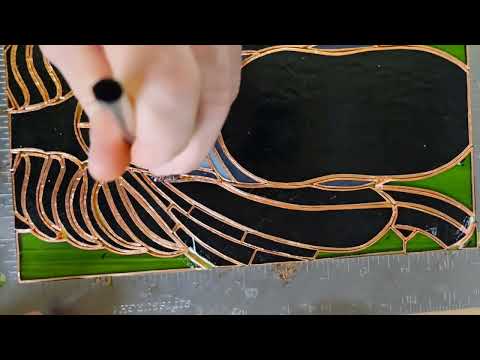 Taping, Flipping, and Filling In Gaps Between My Stained Glass Pieces - Alien Xenomorph Project