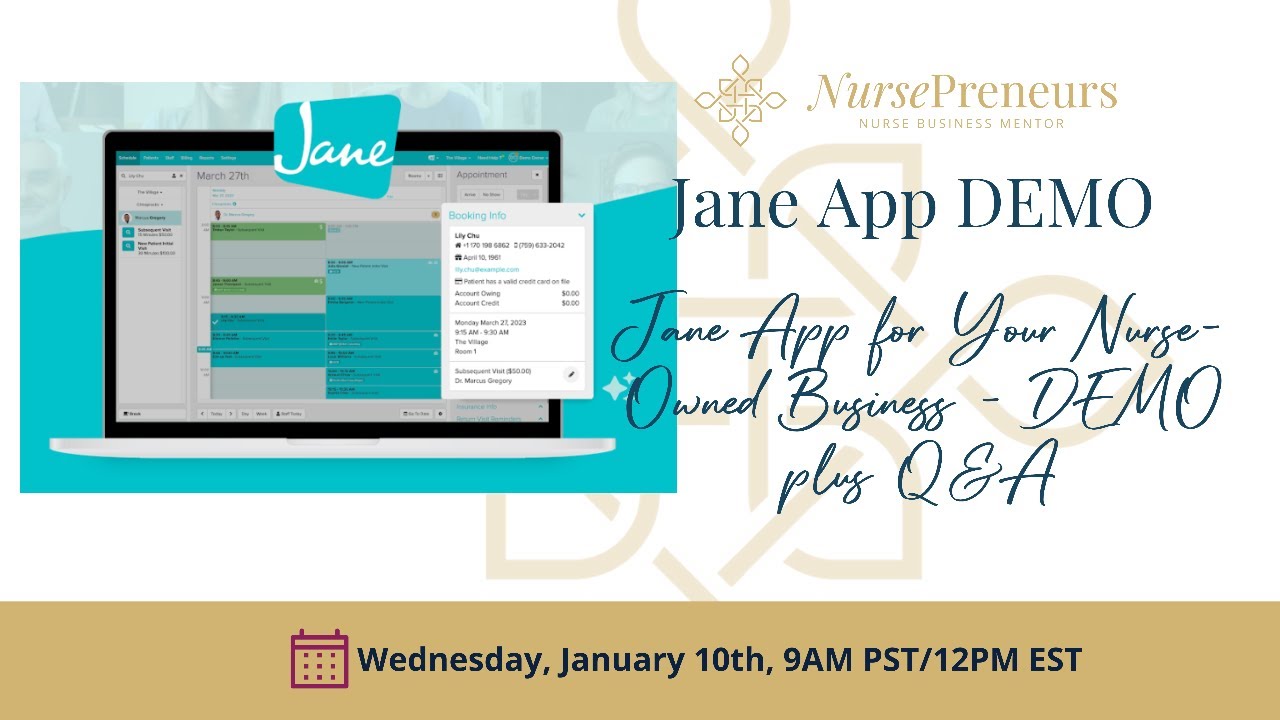 Jane App for Your Nurse-Owned Business: DEMO plus Q&A - YouTube