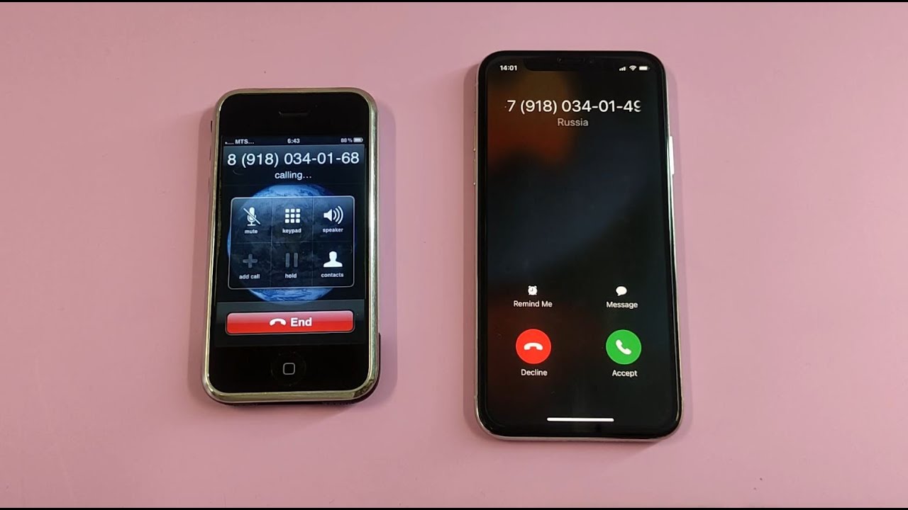 Incoming call & Outgoing call at the Same Time Apple iPhone 2g vs X ...