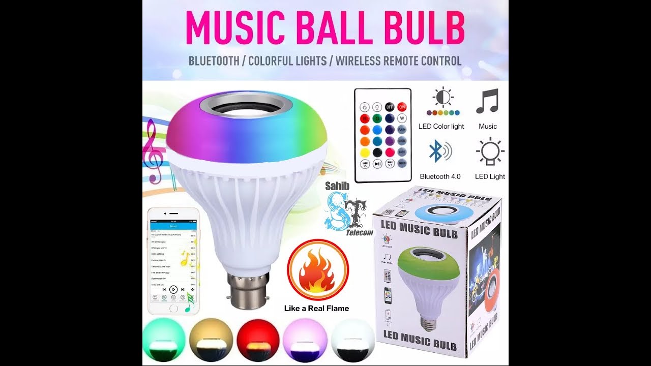 মিউজিক লাইট | LED Music Bulb | Bluetooth Music Bulb | Remote Control ...