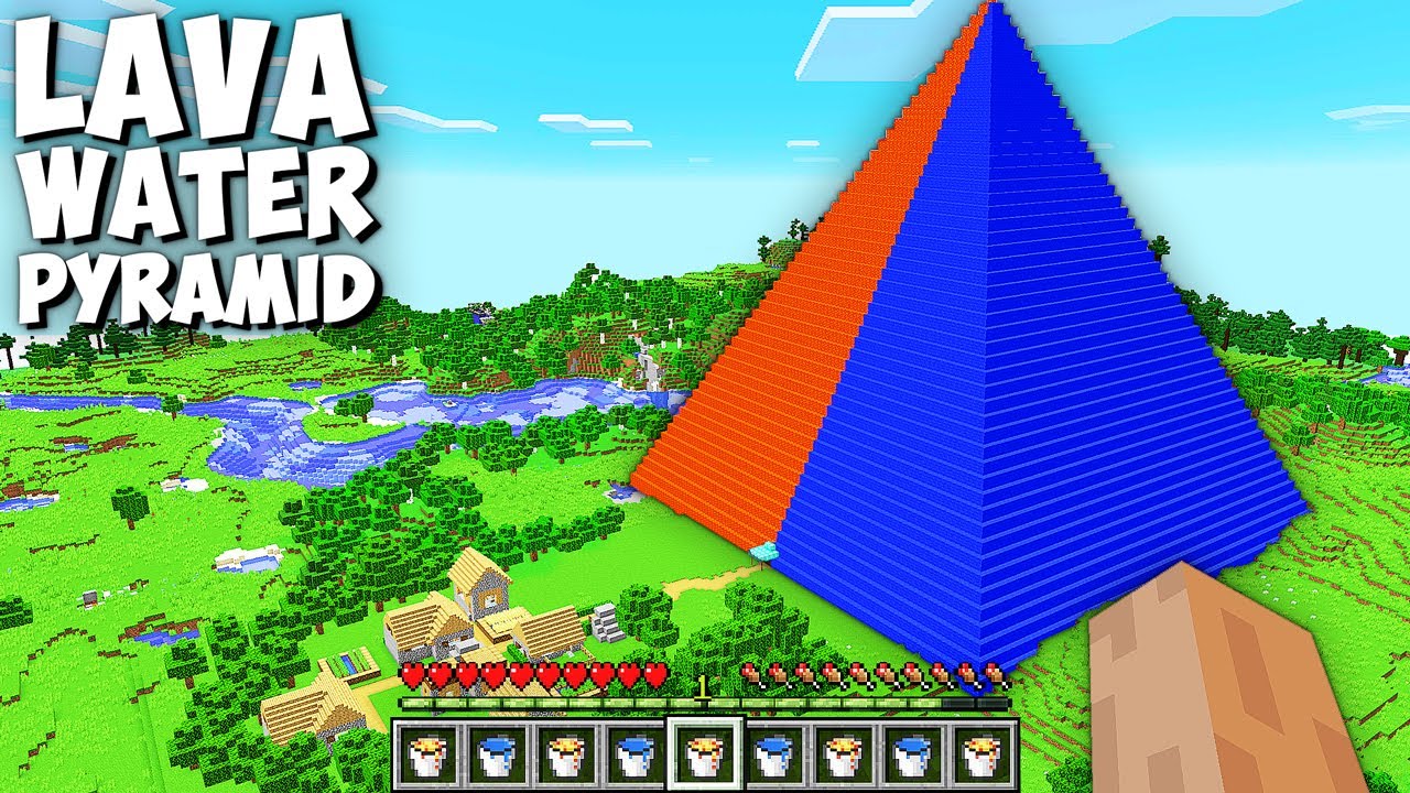 I found a BIGGEST LAVA WATER PYRAMID in Minecraft ! What's inside the ...