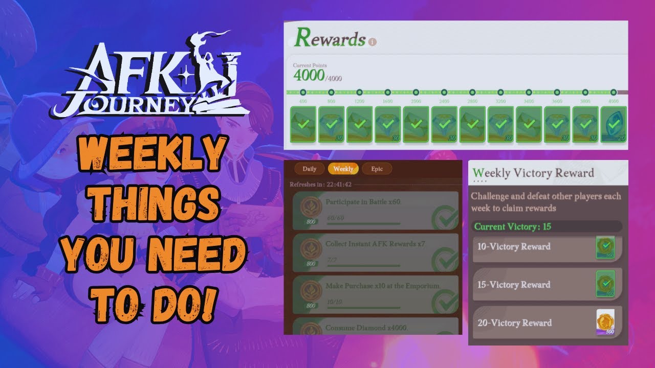 Daily/Weekly Checklist that YOU MUST DO!!【AFK Journey】 - YouTube