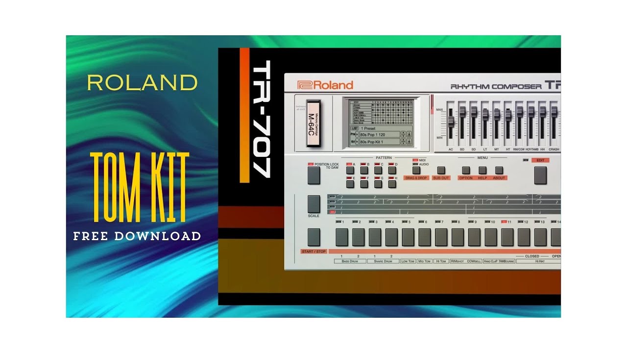 ROLAN TR 707 DRUM MACHINE TOM KIT DOWNLOAD - YouTube