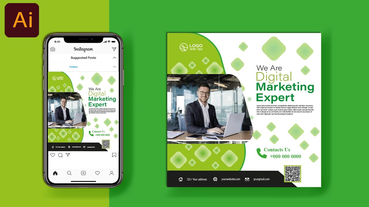 Creative Trendy Social media post design in illustrator । How to Design ...