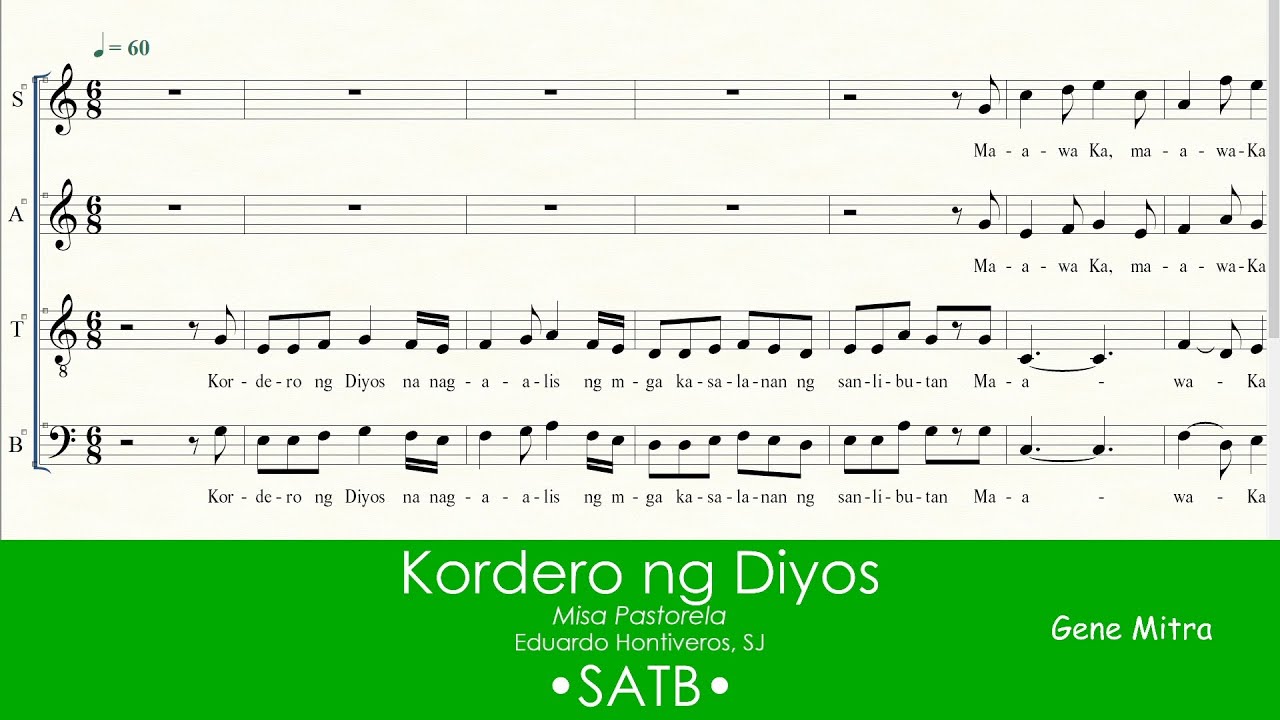 Kordero ng Diyos (Misa Pastorela) • SATB - YouTube