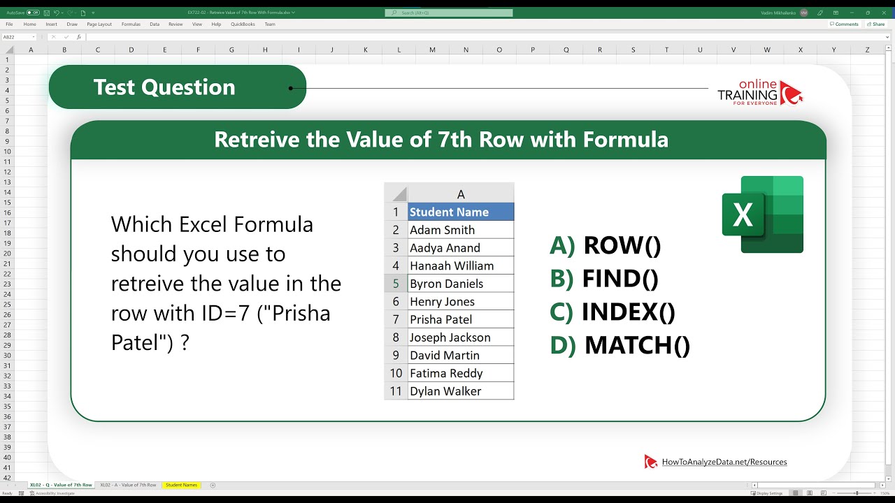 Excel Test Explained How To Retrieve Row Value In Excel With Formula excel-test-explained-how-to-retrieve-row-value-in-excel-with-formula