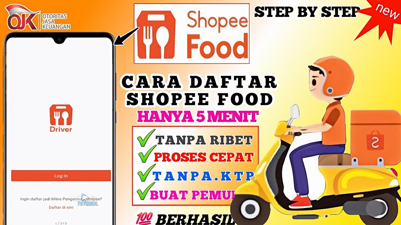 Cara Daftar Driver Shopee Food 2025 | Cara Daftar Shopee Food Driver ...