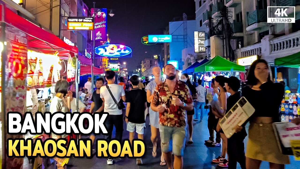Bangkok Nightlife at Khaosan Road Walking Tour 2022 [4K] - YouTube