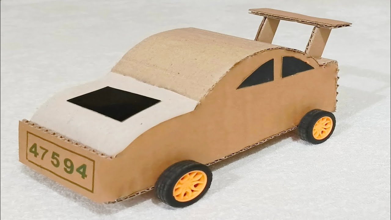 How To Make A Cardboard sports Car DIY | Made At Home easy Crafting ...