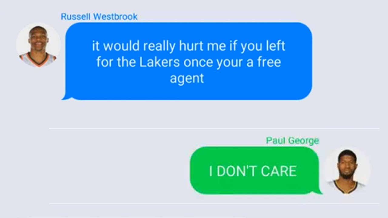 Russell Westbrook Texting Paul George To Not Leave Thunder Like Kevin ...