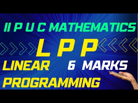 L-03:LINEAR PROGRAMMING/ PROBLEMS/II PUC MATHEMATICS/KANNADA - YouTube