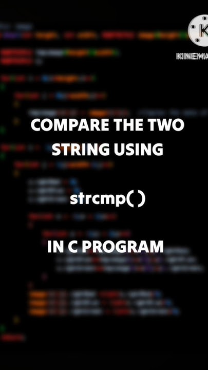 Compare 2 Strings Using Strcmp Cprogramming Programming Code Coding Youtube