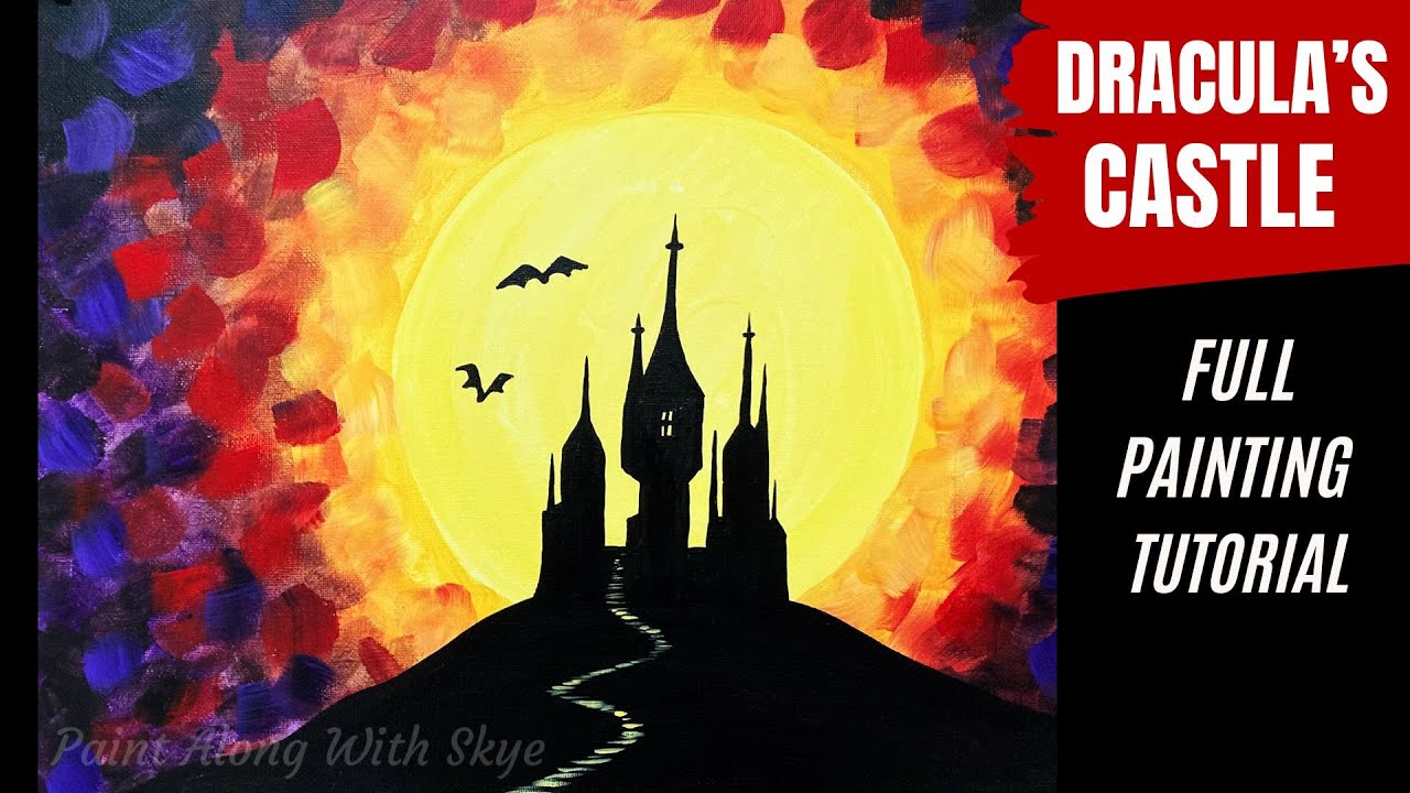 🧛‍♂️EP180 - 'Dracula's Castle' easy and spooky Halloween acrylic ...