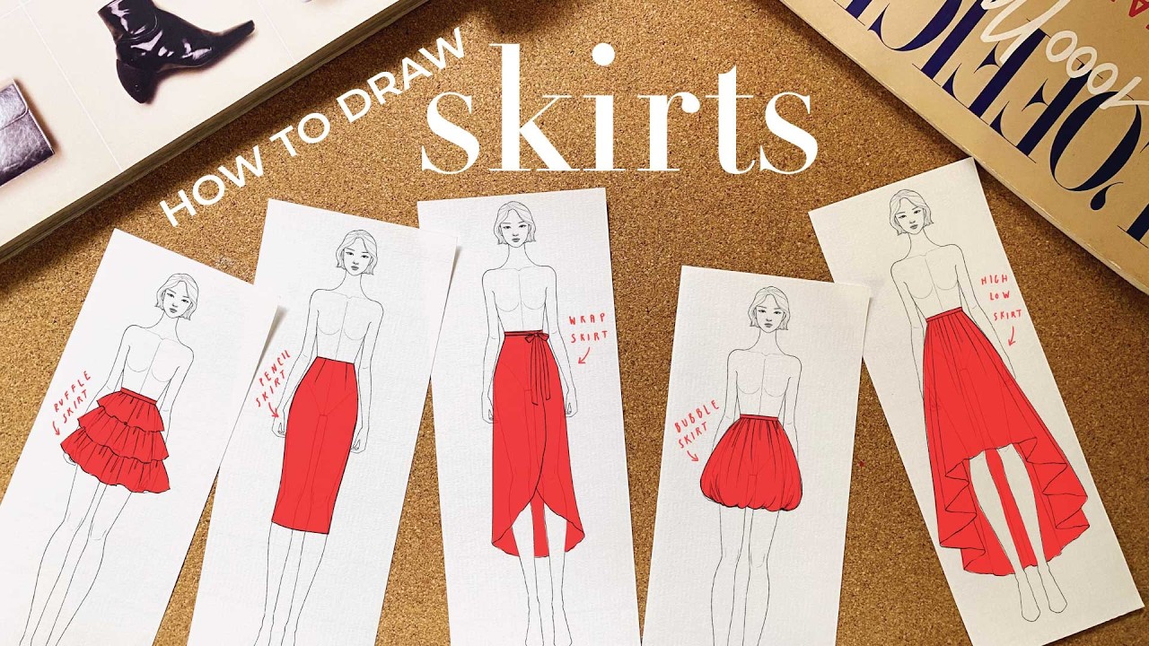 How To Draw Skirts ♥ Fashion Drawing Tutorial - YouTube