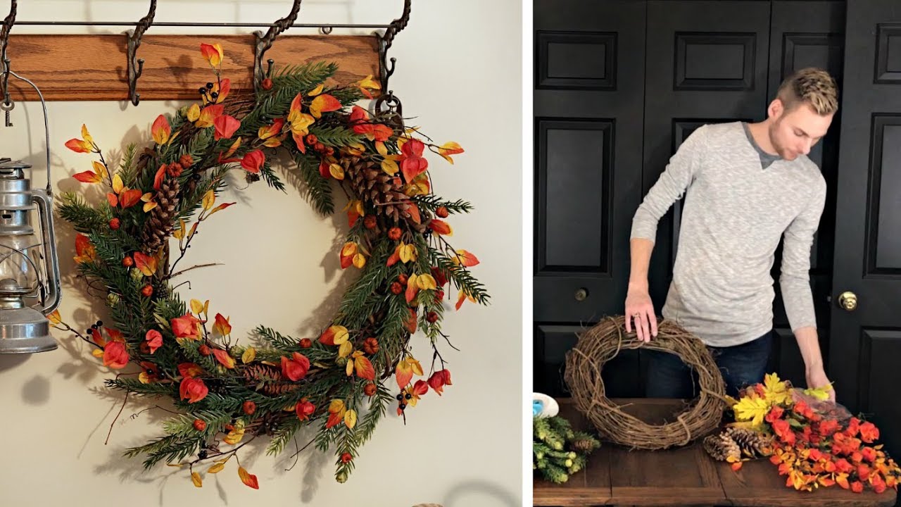 How To Make A Fall Wreath - Fall Decorating - Autumn Woods Wreath - YouTube