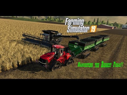 FS19| Harvesting the Biggest Field!! - YouTube