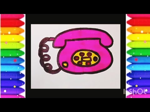 Telephone drawing // How to draw cute Telephone drawing step by step ...