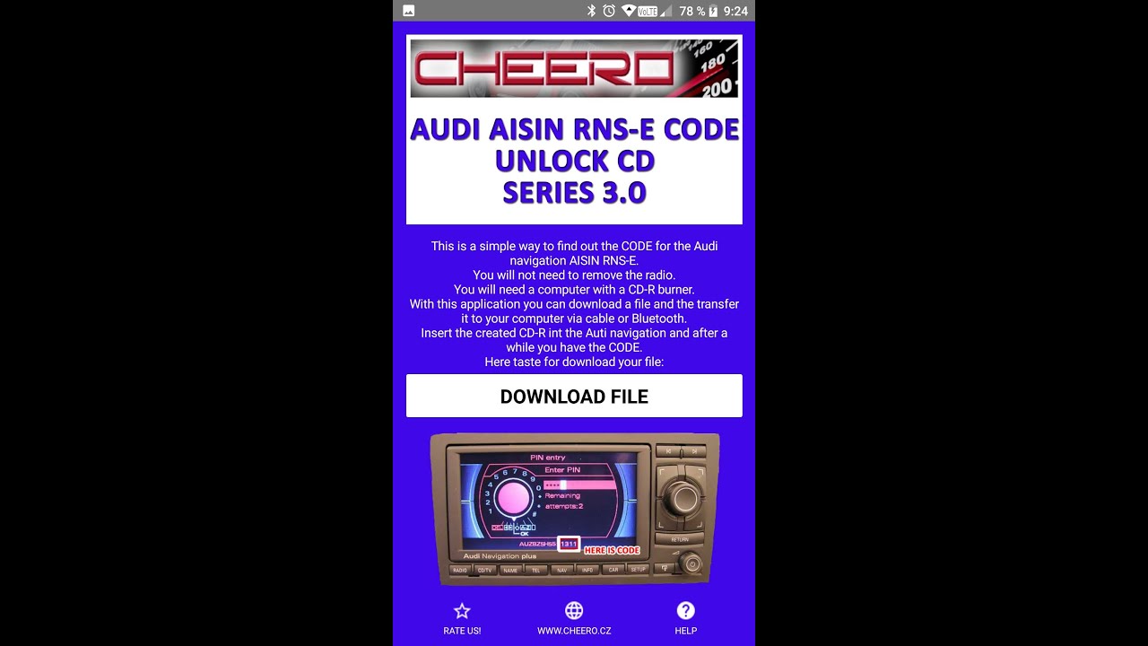 RADIO CODE FOR AUDI AISIN RNS-E - This is a simple way to find out the ...