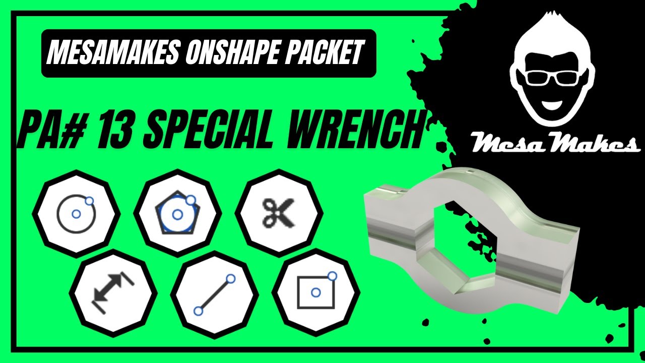 2D CAD Practice in Onshape – PA #13 Special Wrench - YouTube
