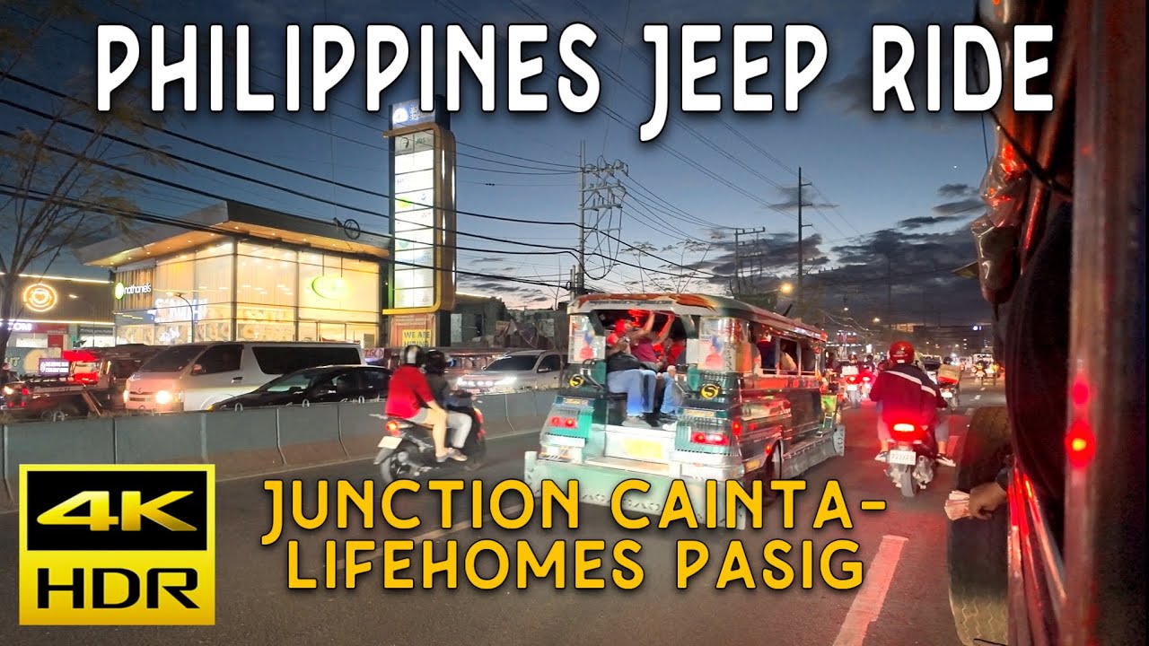 Junction Cainta to Lifehomes Pasig JEEPNEY Riding Tour | Philippines 4K ...