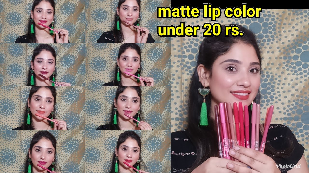 Best Matte lip color under 20Rs. || lip swatches & review || shystyles ...