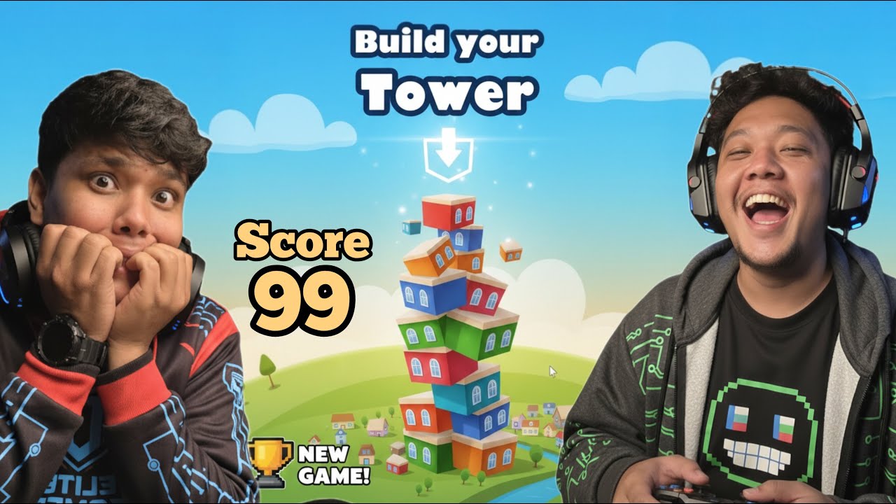 Trying to Beat Tower Building Game Day 1 - YouTube