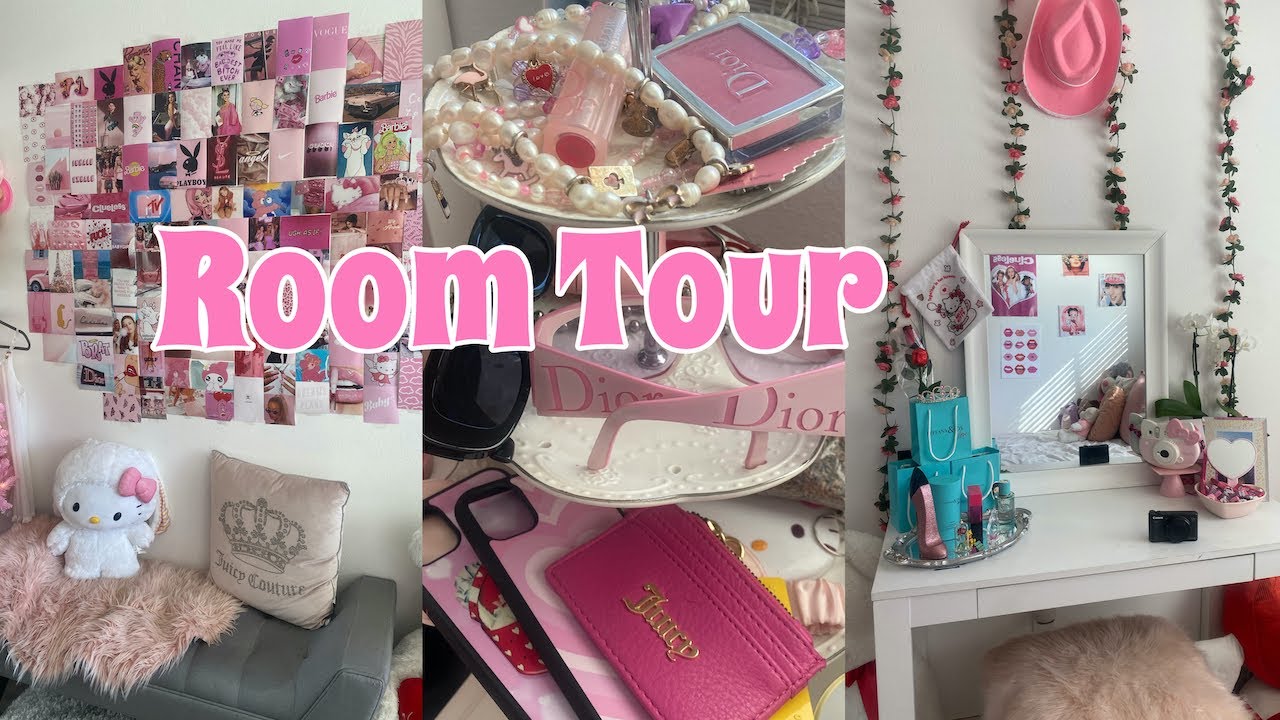 MY PINK Y2K ROOM TOUR | girly, hello kitty, 2000's aesthetic - YouTube
