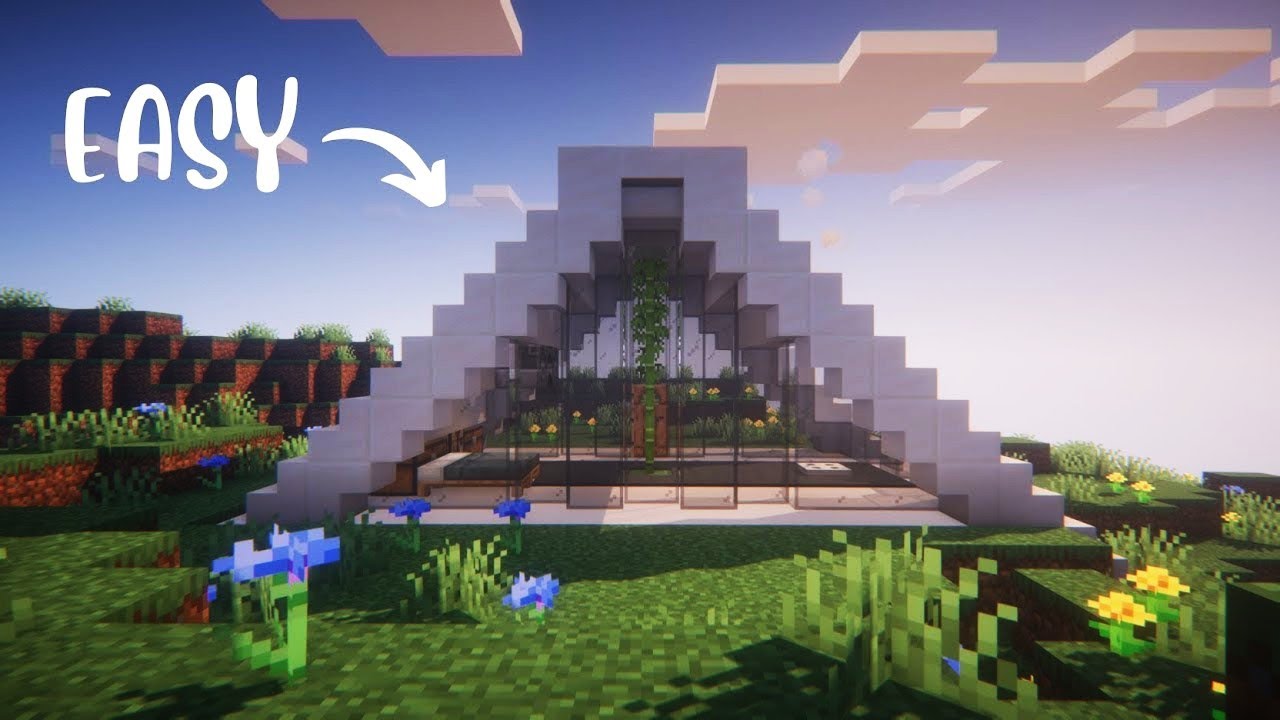 A-Frame Quartz Cabin Minecraft Building Tutorial - YouTube