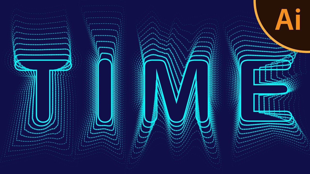 Text effect with Blend Tool in Adobe Illustrator - YouTube