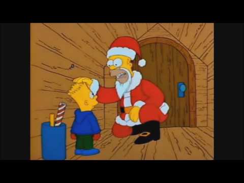 Homer Gets A Job As Santa - The Simpsons - YouTube