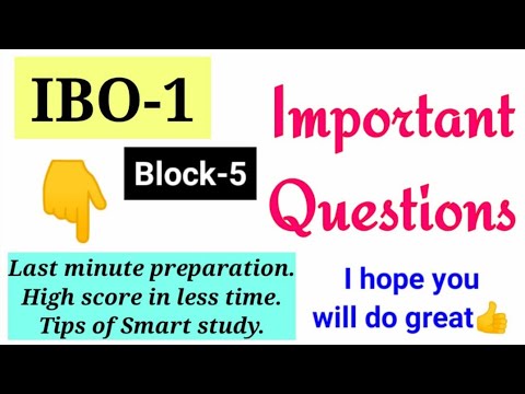 IBO-1 II Block-5 II Important Questions II Scoremax - YouTube