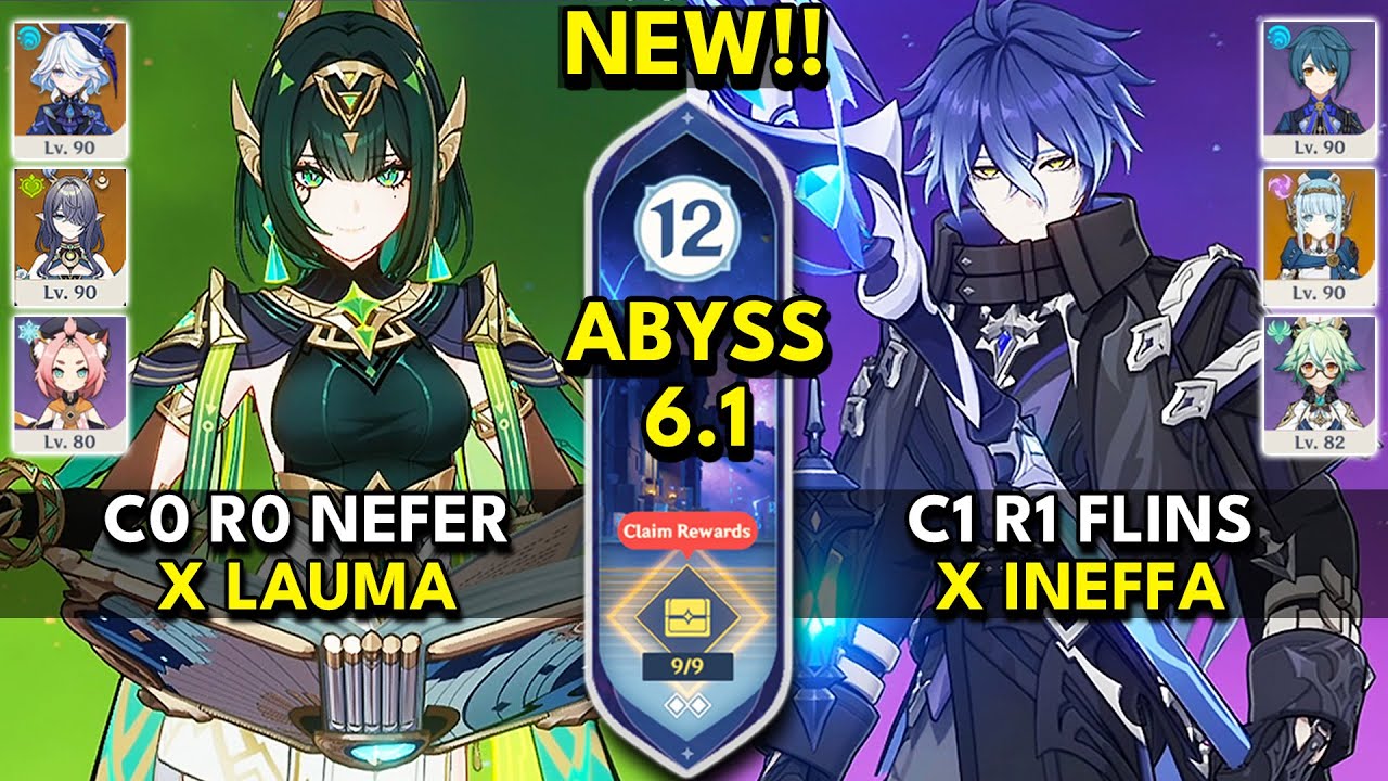 C0 Nefer x Lauma & C1 Flins x Ineffa | Spiral Abyss 6.1 Floor 12 ...