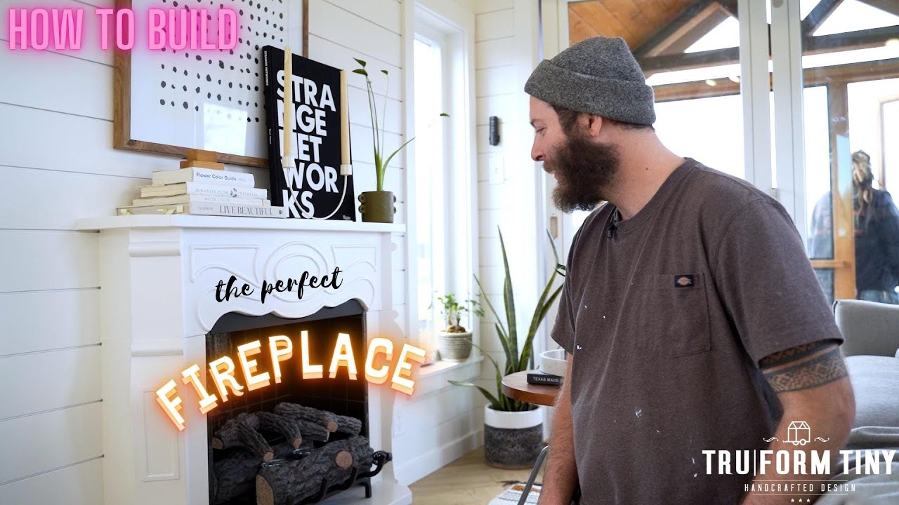 Putting a FIREPLACE INSIDE a Tiny House! Real Flame in a Tiny House ...