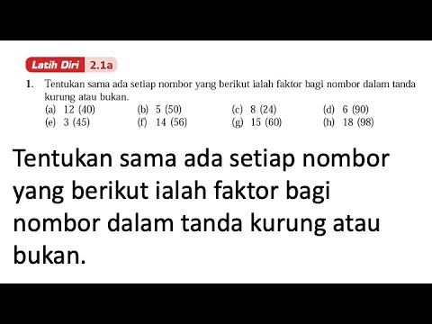 Latih diri 2.1a No 1 | Matematik Tingkatan 1 Bab 2 Faktor dan Gandaan ...