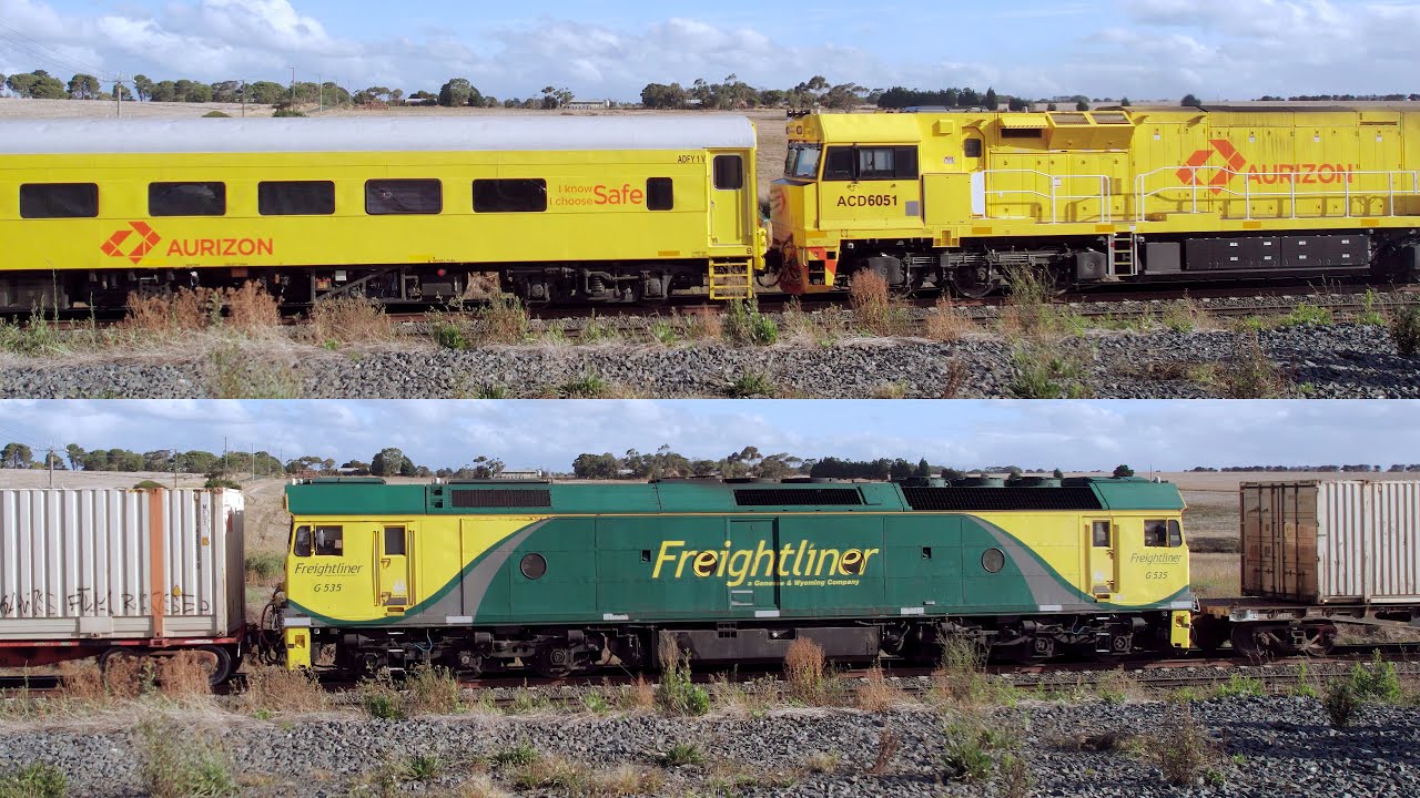 7MP1 Aurizon / Team Global Express Container Train First Run From ...