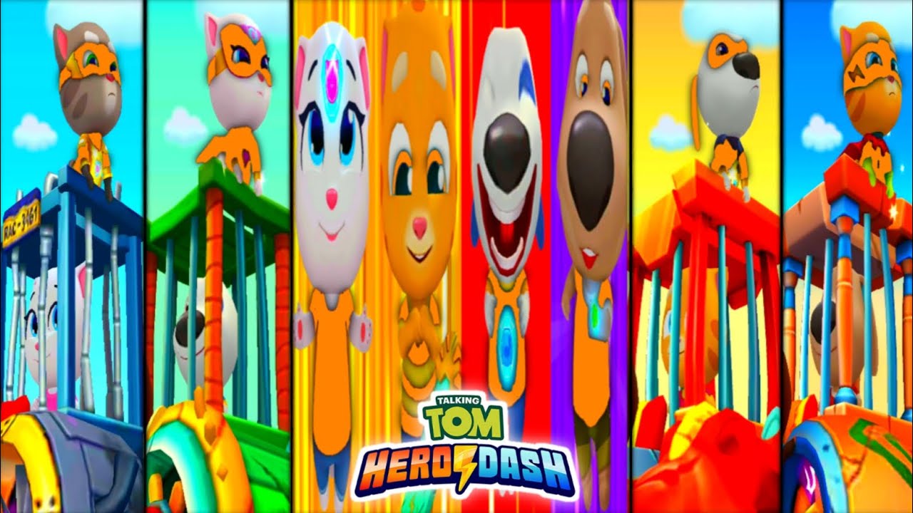 Talking Tom Hero Dash : Orange Colour Suit All Heroes & Prison Break ...