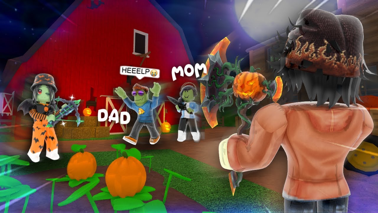 My *FAMILY* joined the NEW MM2 HALLOWEEN EVENT... (FUNNY MOMENTS) - YouTube