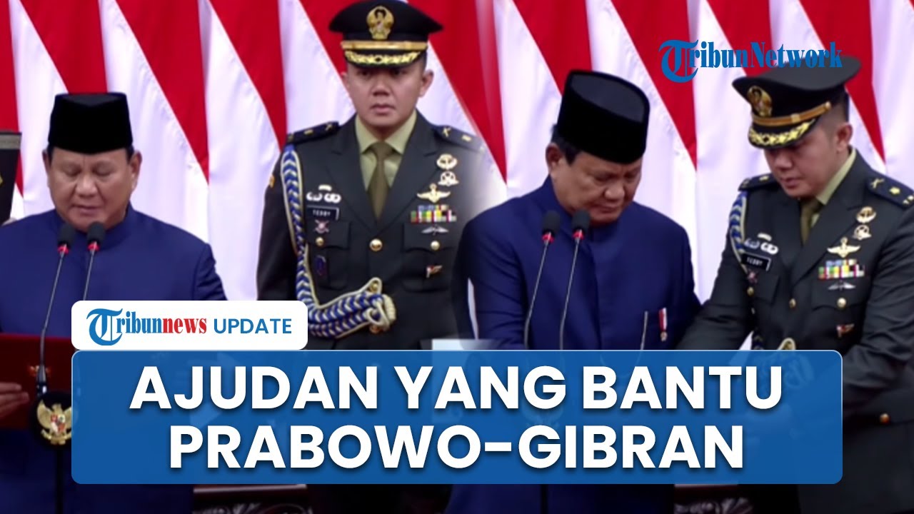 Prabowo Didampingi Mayor Teddy & Gibran dengan Letkol Devy saat Sumpah ...