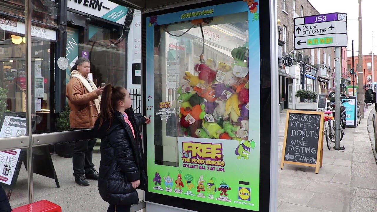 LIDL claw machine bus shelter | JCDecaux Ireland - YouTube