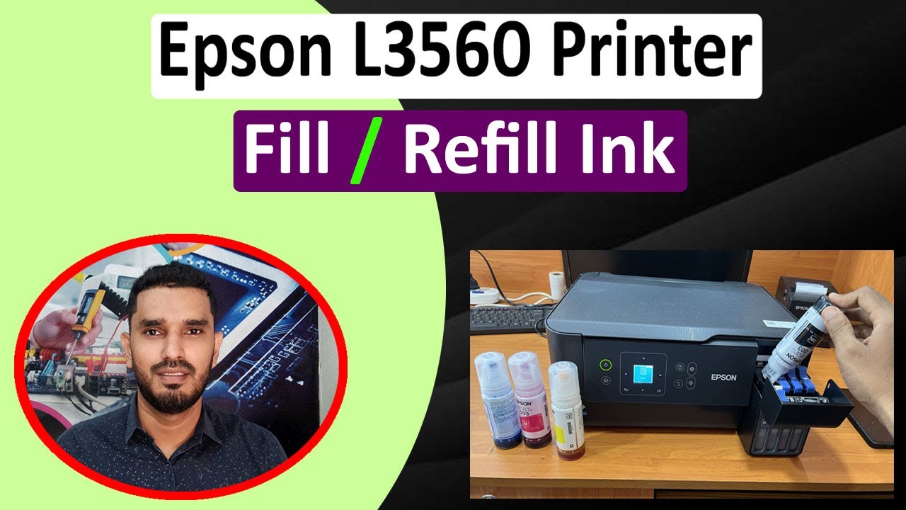 Epson L3560 Printer Ink Refill ll How To Fill Ink In Epson L3560 ...