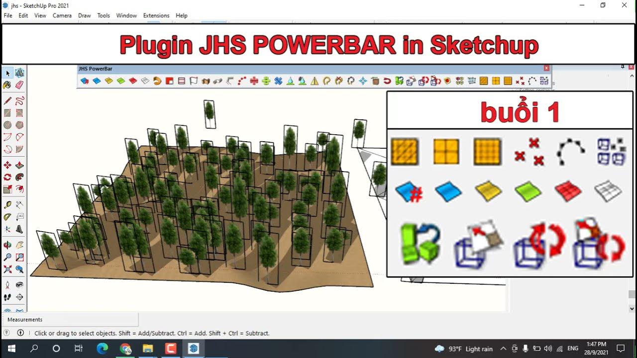 hướng dẫn sử dụng plugin JHS PowerBar trong SketChup 1 - YouTube