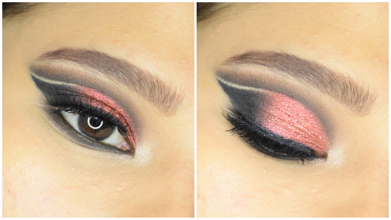 SUPER GLAM RED AND BLACK CUT CREASE | GLAM CUT CREASE - YouTube