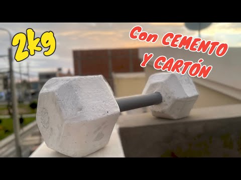 MANCUERNA de 2kg hecha con CEMENTO y CARTÓN - TUTORIAL #mancuernasdecemento #pesascaseras