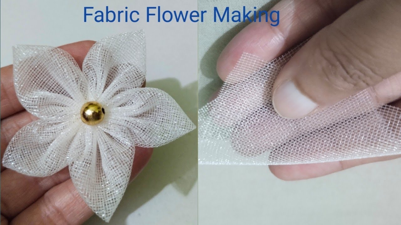 Super Easy Net Fabric Flower Making/Diy: How to make an adorable fabric ...