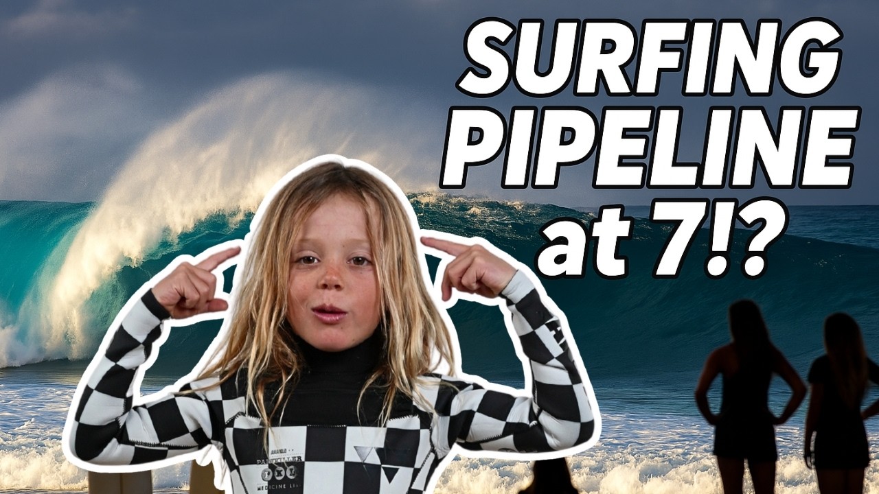 MASSIVE SWELL APPROACHES PIPE | 7 Y.O. GROM PADDLES OUT | V-LAND ...